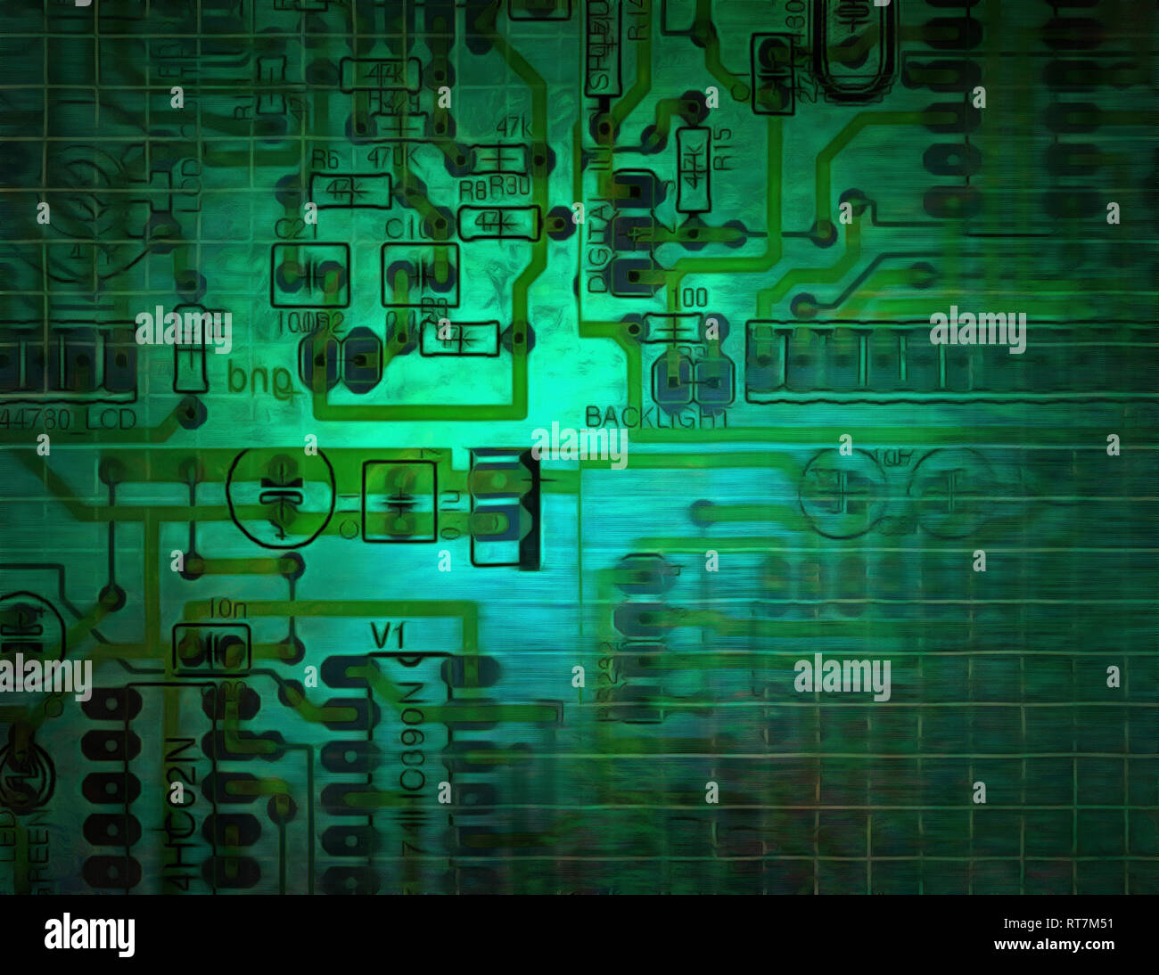 Abstract painting. Motherboard Stock Photo - Alamy