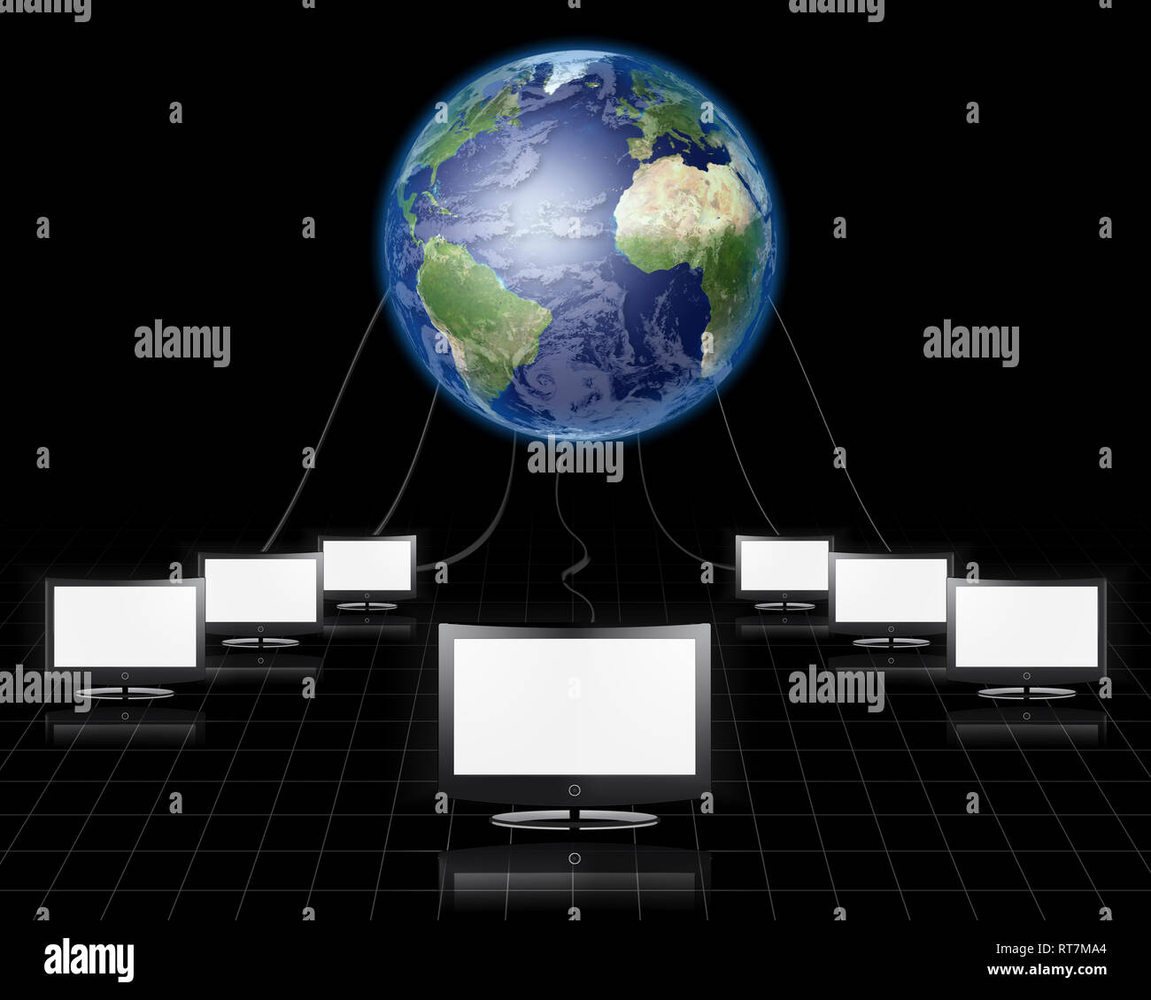 World Wide Web Flat Panel Connected Stock Photo - Alamy