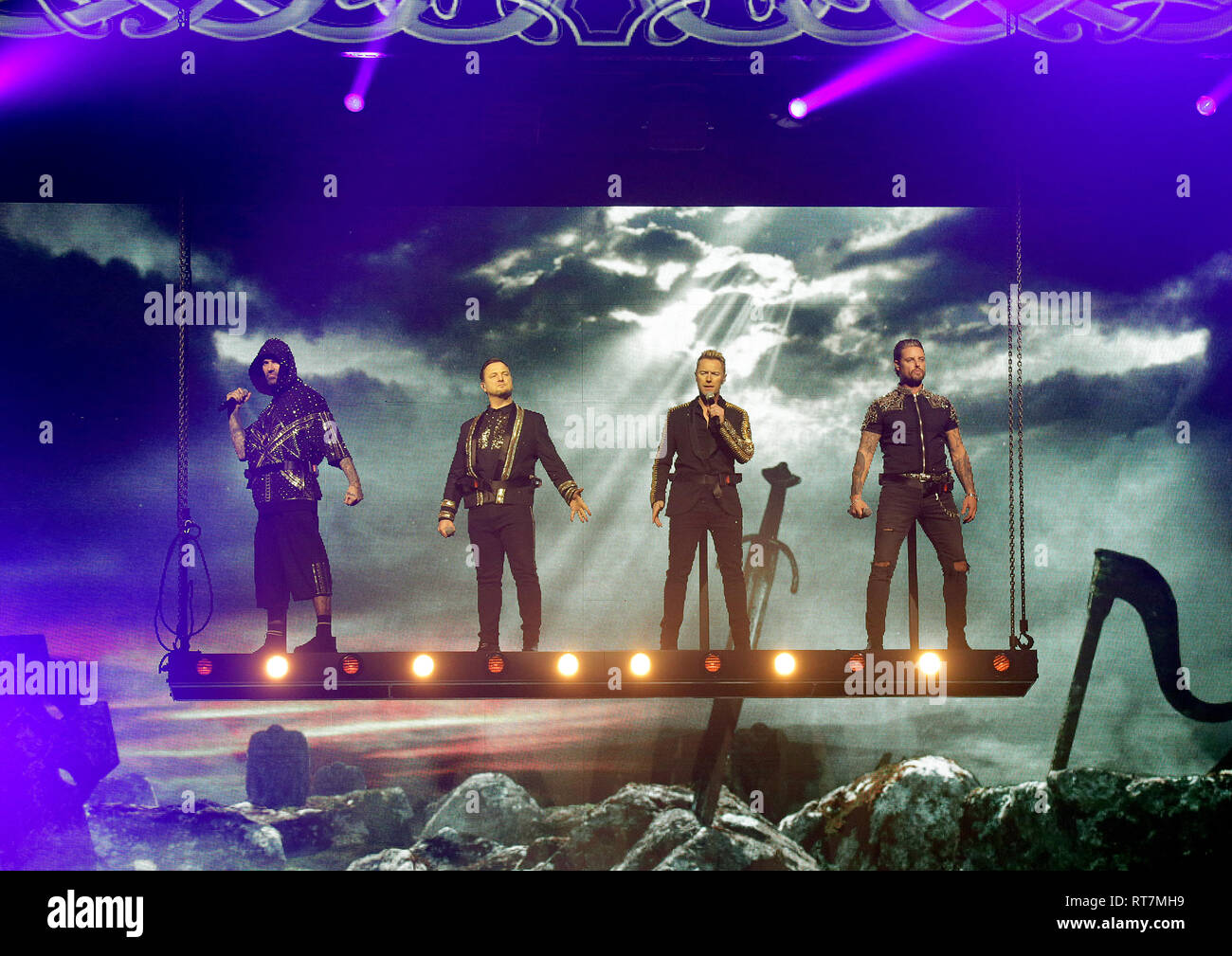 Shane lynch michael graham ronan keating keith duffy hi-res stock ...