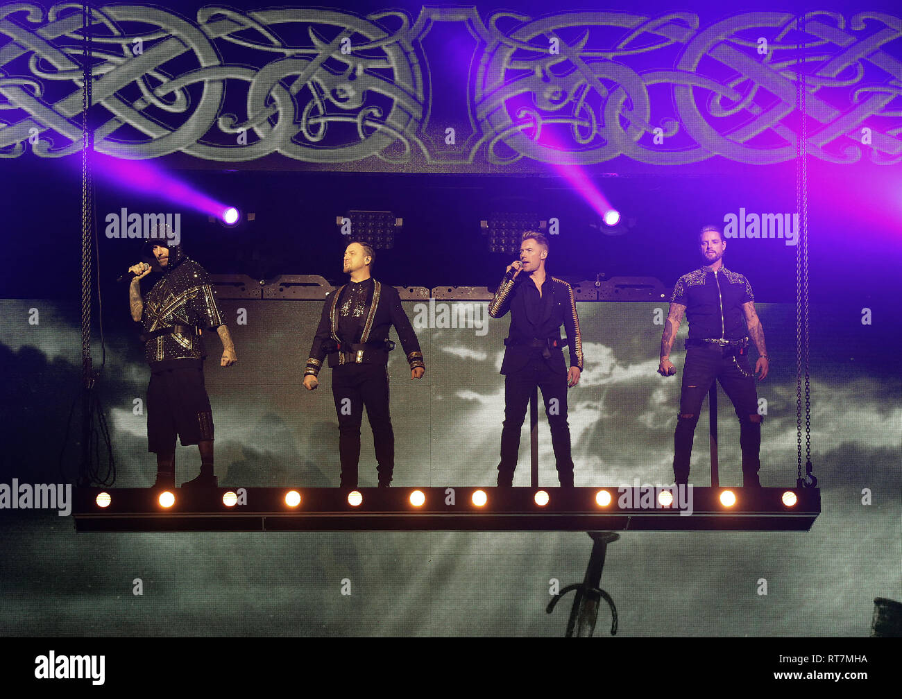 Shane lynch michael graham ronan keating keith duffy hi-res stock ...