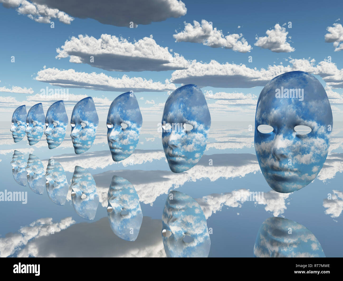 Repeating faces of clouds Stock Photo - Alamy