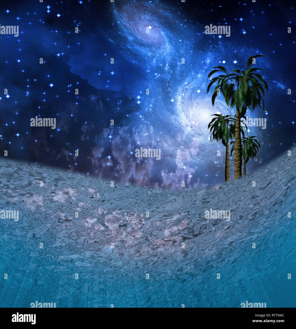 Tropic Night Underwater Scene Stock Photo - Alamy