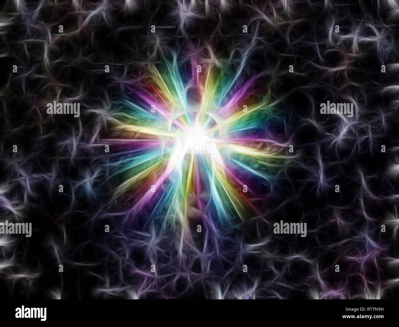 Figure emerges from light Stock Photo - Alamy