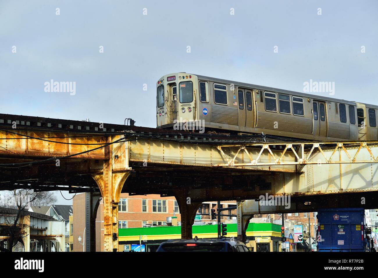 Lake street elevated railroad hi-res stock photography and images - Alamy