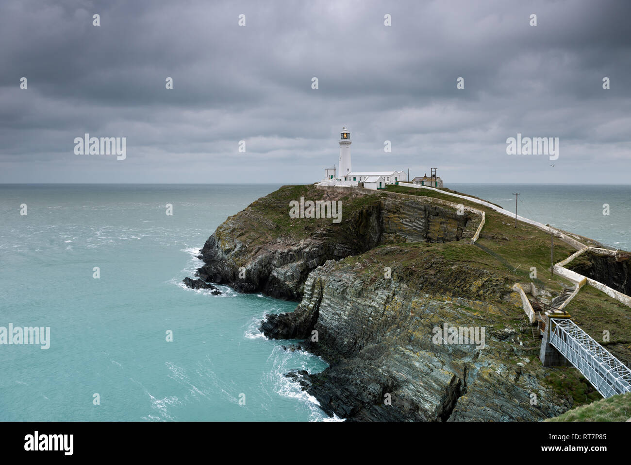 Stairs to the lighthouse of south stack hi-res stock photography and ...