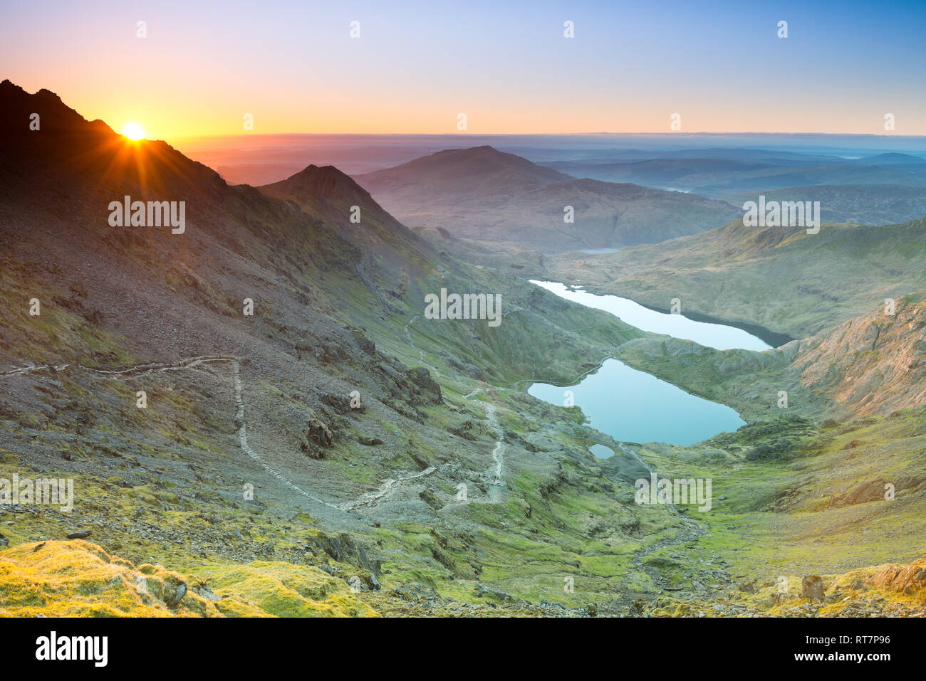View from the Llanberis Path, Snowdonia, Gwynedd, Wales Stock Photo - Alamy