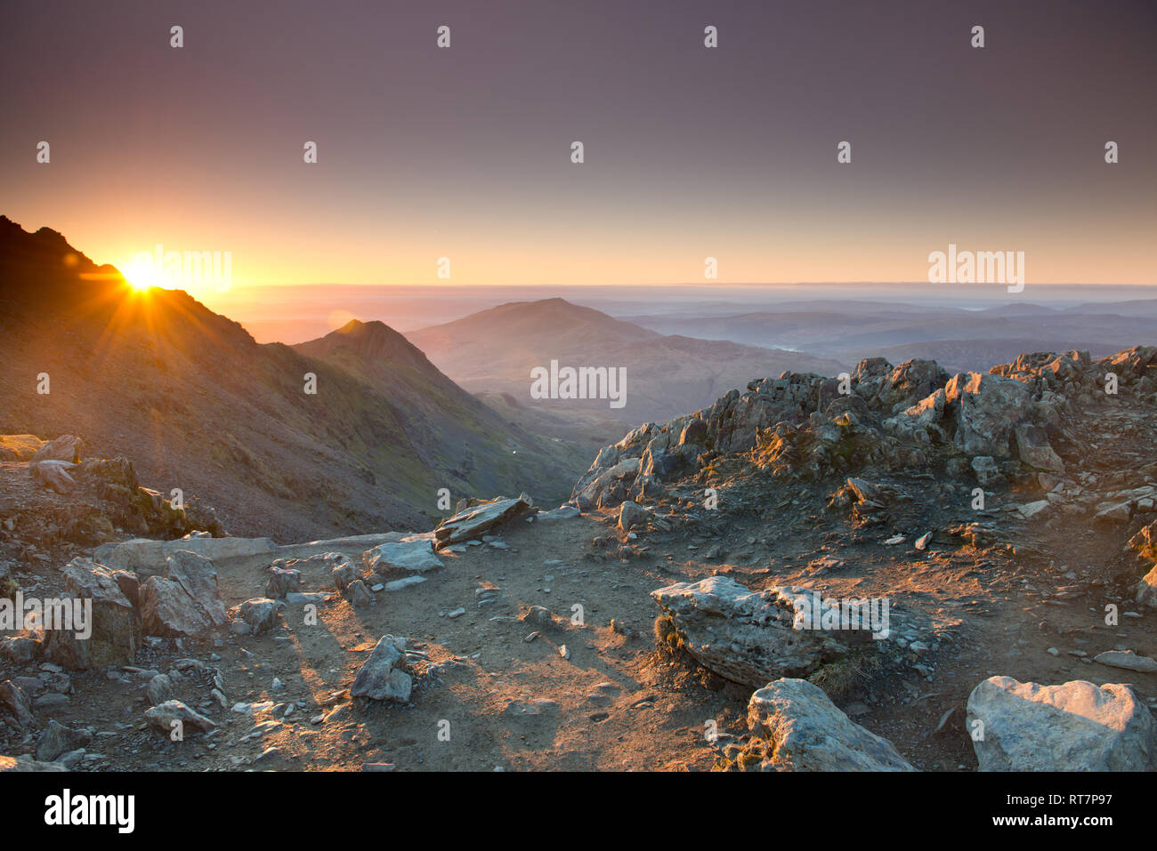View from the Llanberis Path, Snowdonia, Gwynedd, Wales Stock Photo - Alamy