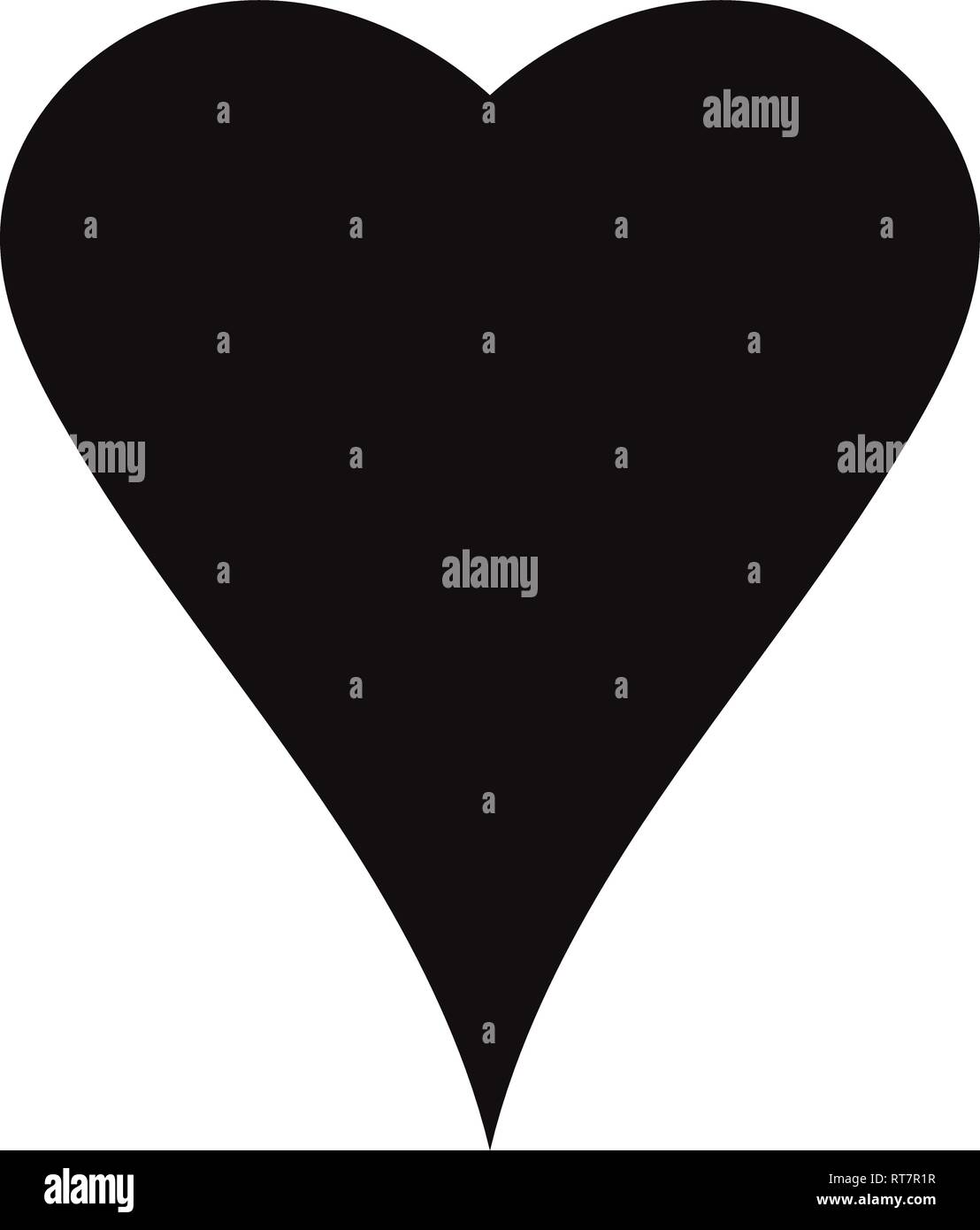 Flat Black Heart Icon Isolated on White Background. Vector illustration Stock Vector Image & Art ...