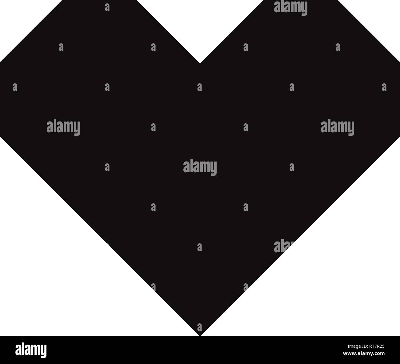 Flat Black Heart Icon Isolated on White Background. Vector illustration Stock Vector Image & Art ...