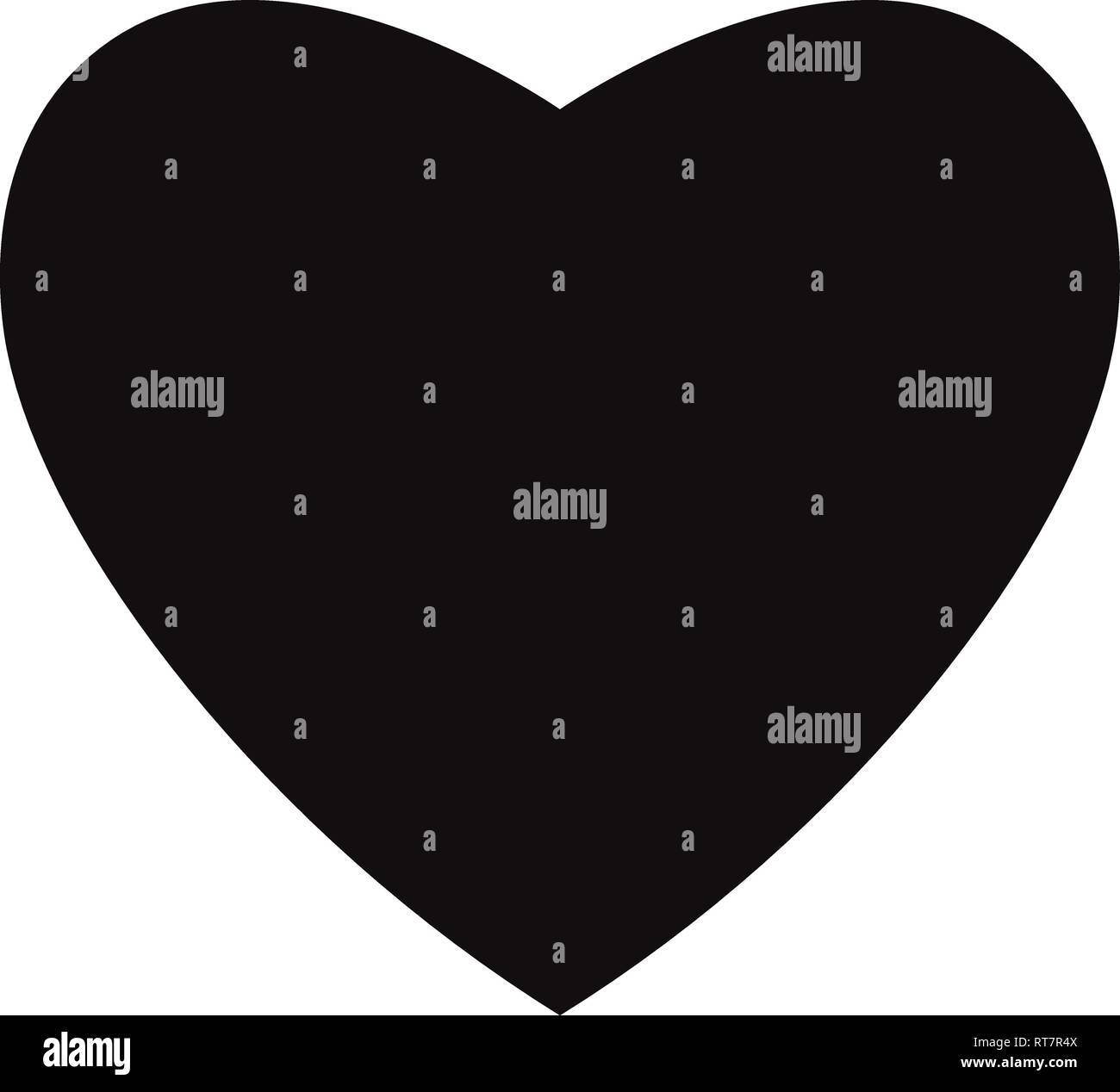 Flat Black Heart Icon Isolated on White Background. Vector illustration Stock Vector Image & Art ...