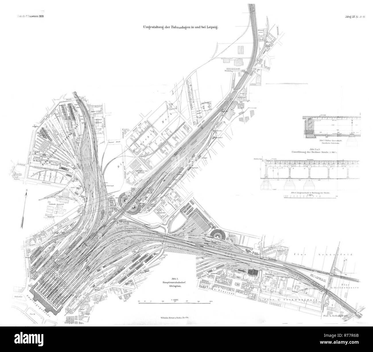 Track plan of 1909, the world's largest railway station Stock Photo - Alamy