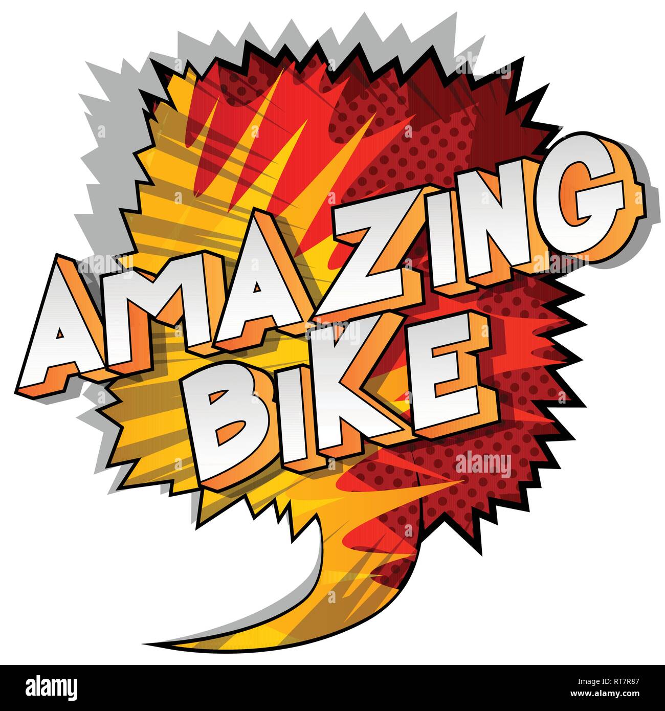Amazing Bike - Vector illustrated comic book style phrase on abstract ...