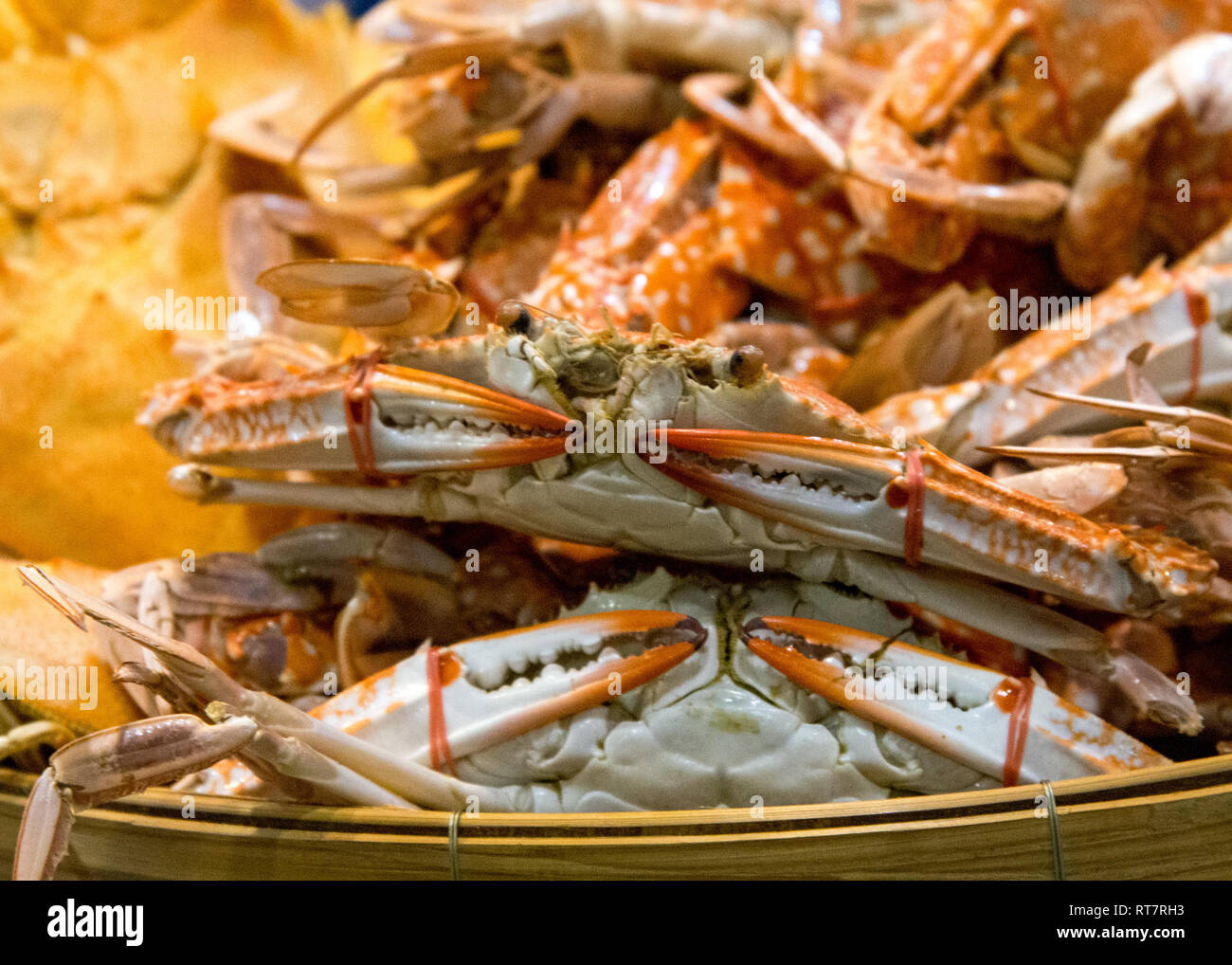 Closeup hot Steamed Crabs, Steamed Crab sea food Stock Photo - Alamy