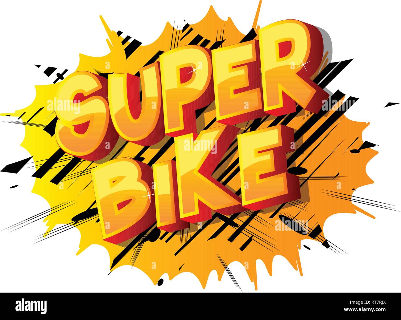 Super Bike - Vector illustrated comic book style phrase on abstract ...