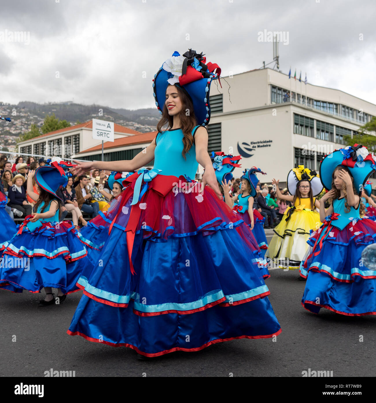 Funchal; Madeira; Portugal - April 22; 2018: A group of people in ...