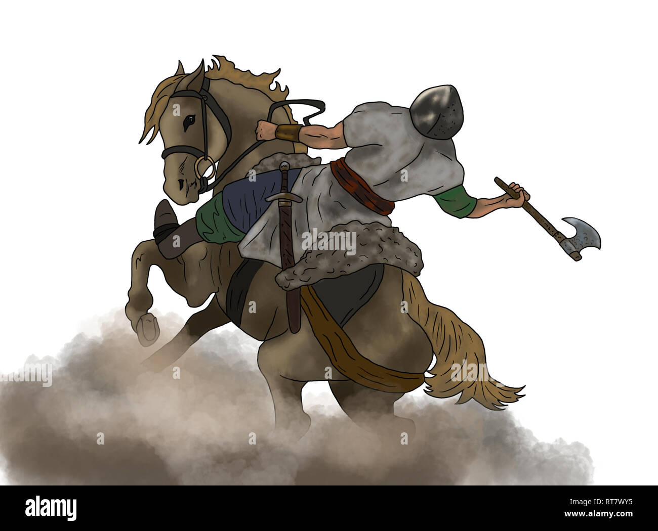 Turkish warrior on horse Stock Photo - Alamy