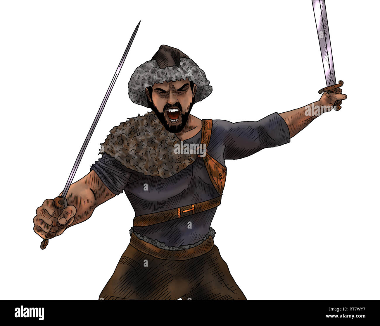 Turkish warrior with traditional armor and weapon Stock Photo - Alamy