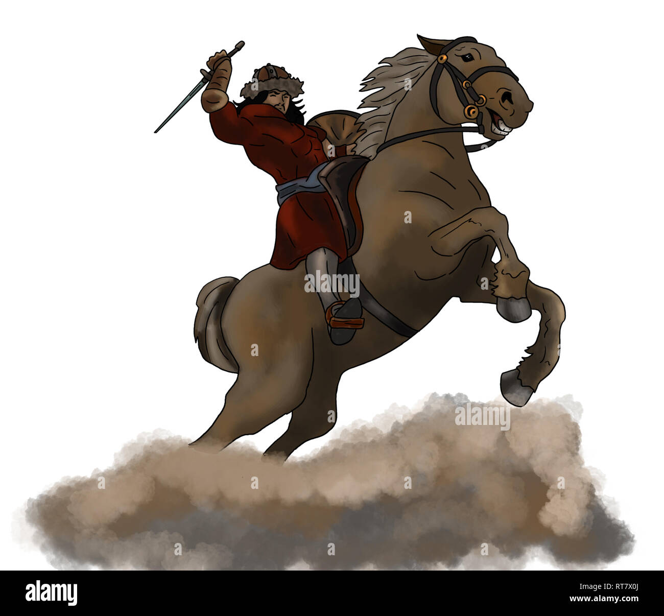 Turkish warrior on horse Stock Photo - Alamy