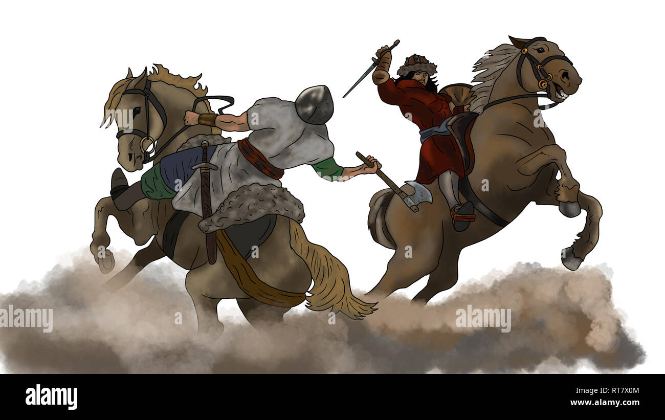 Turkish warrior on horse Stock Photo - Alamy