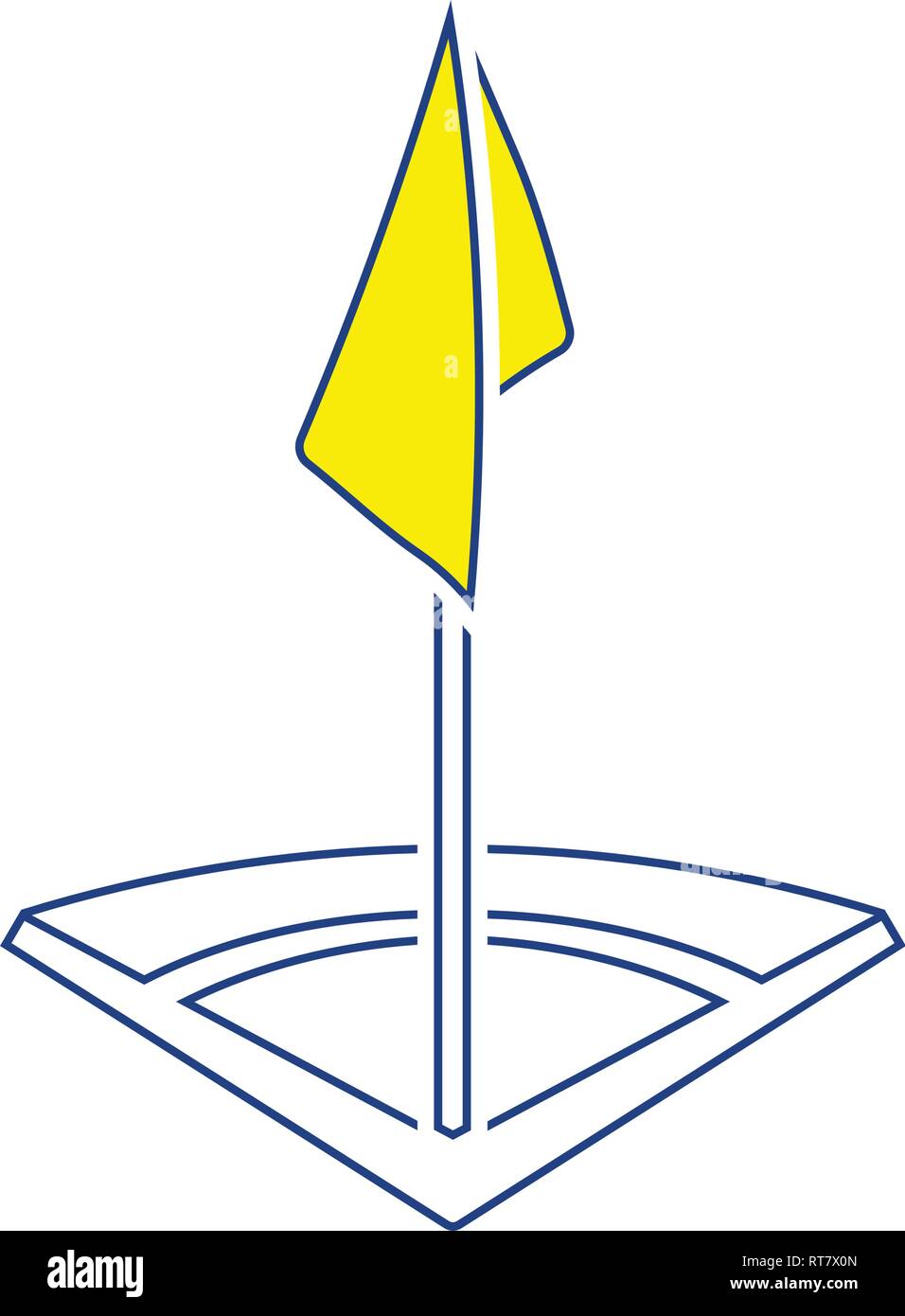 Icon of football field corner flag . Thin line design. Vector ...