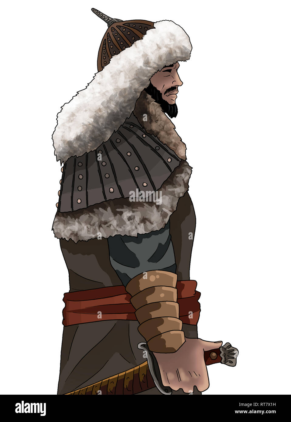 Turkish warrior with traditional armor and weapon Stock Photo - Alamy