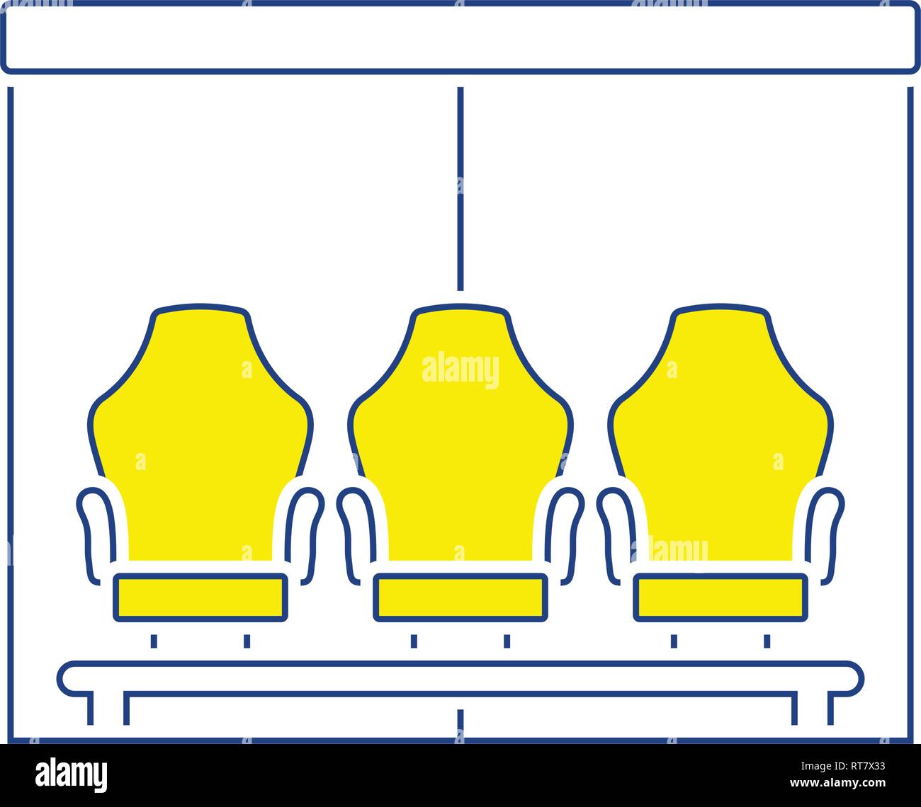 Icon of football player's bench. Thin line design. Vector illustration ...