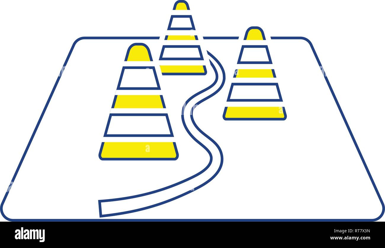 Icon of football training cones. Thin line design. Vector illustration ...