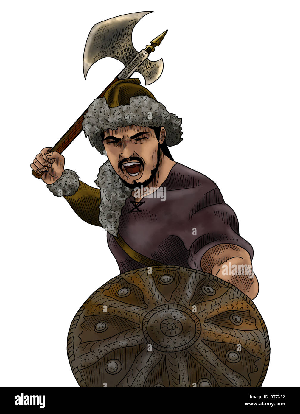 Turkish warrior with traditional armor and weapon Stock Photo - Alamy