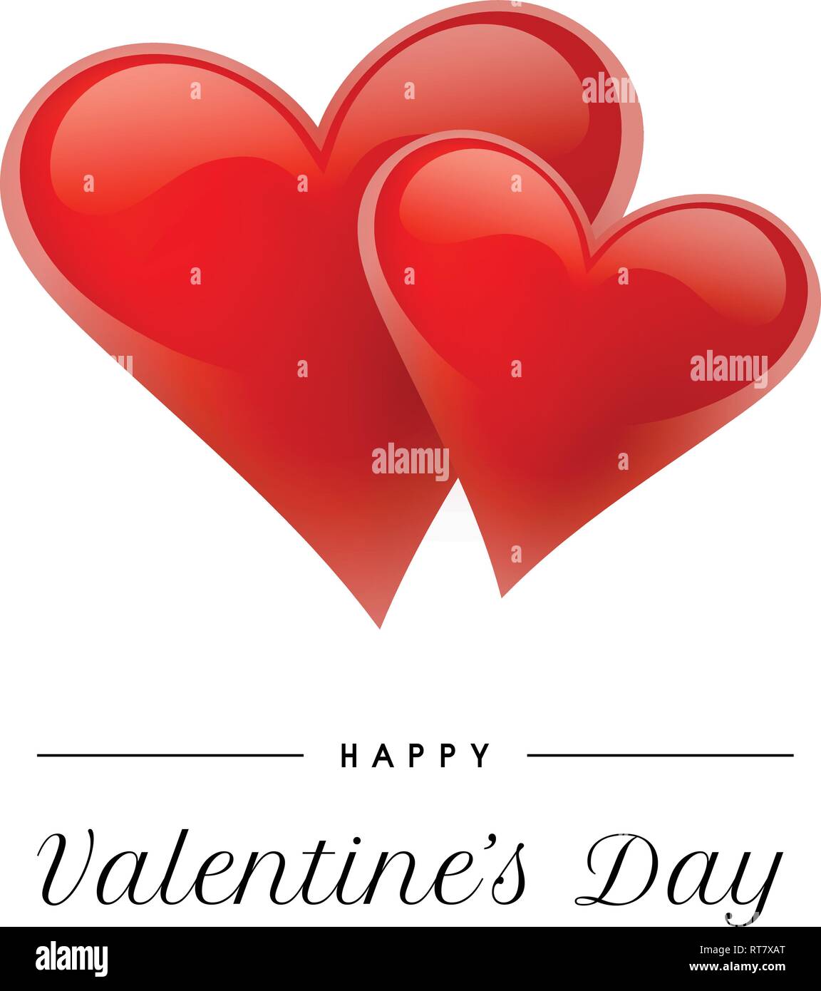 Valentine's Day background with realistic hearts. Vector illustration ...