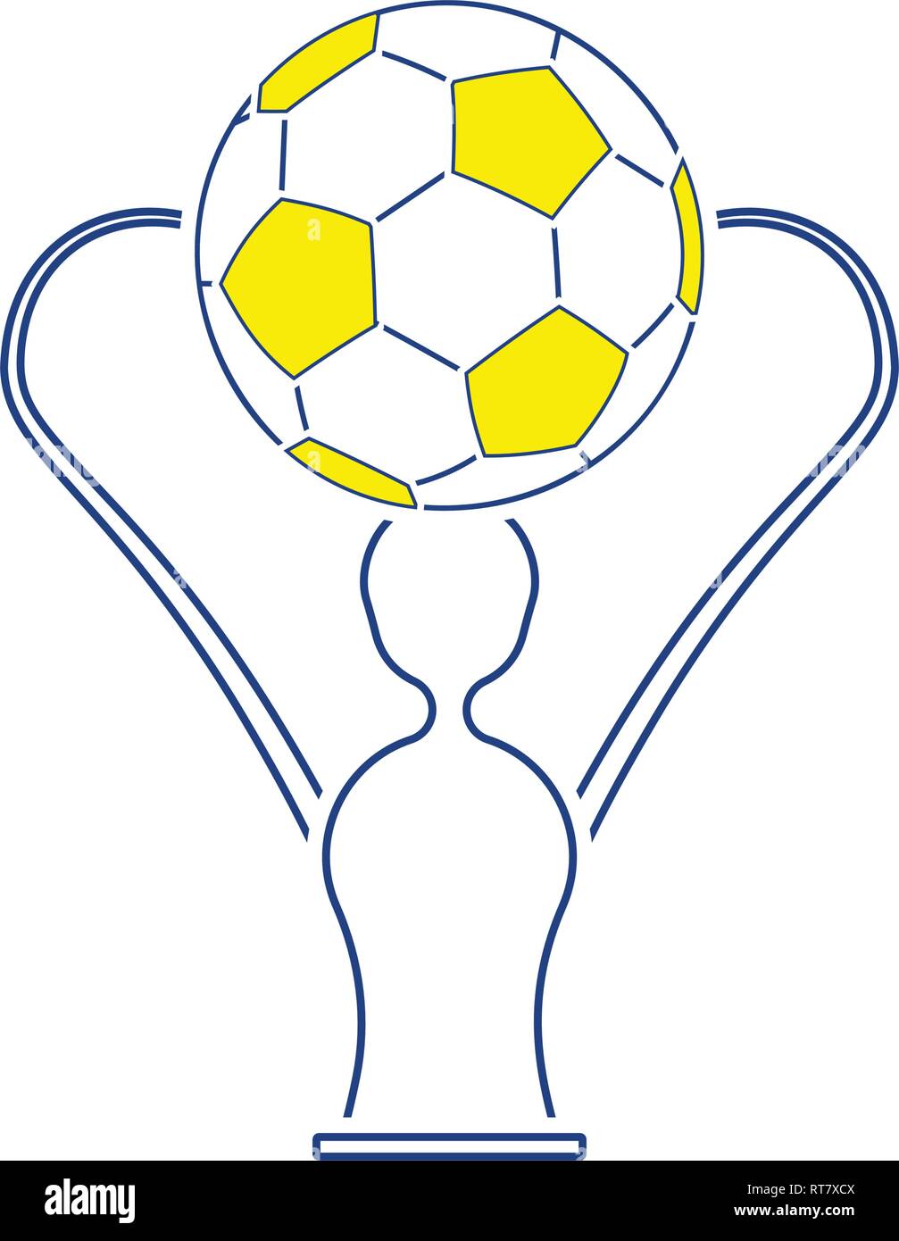 Icon of football cup. Thin line design. Vector illustration Stock ...