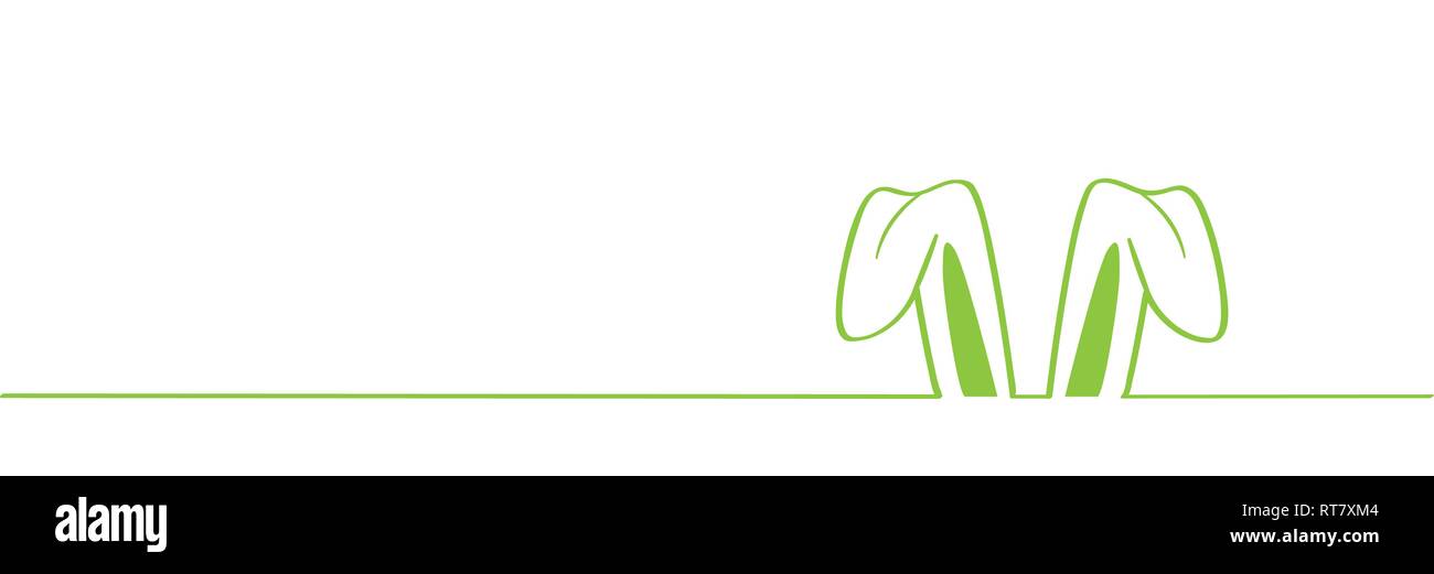 green easter bunny ears rabbit ear isolated on white background vector ...