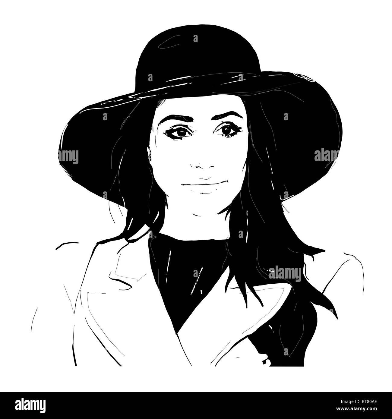 Illustration of meghan markle. Painting art Stock Photo - Alamy