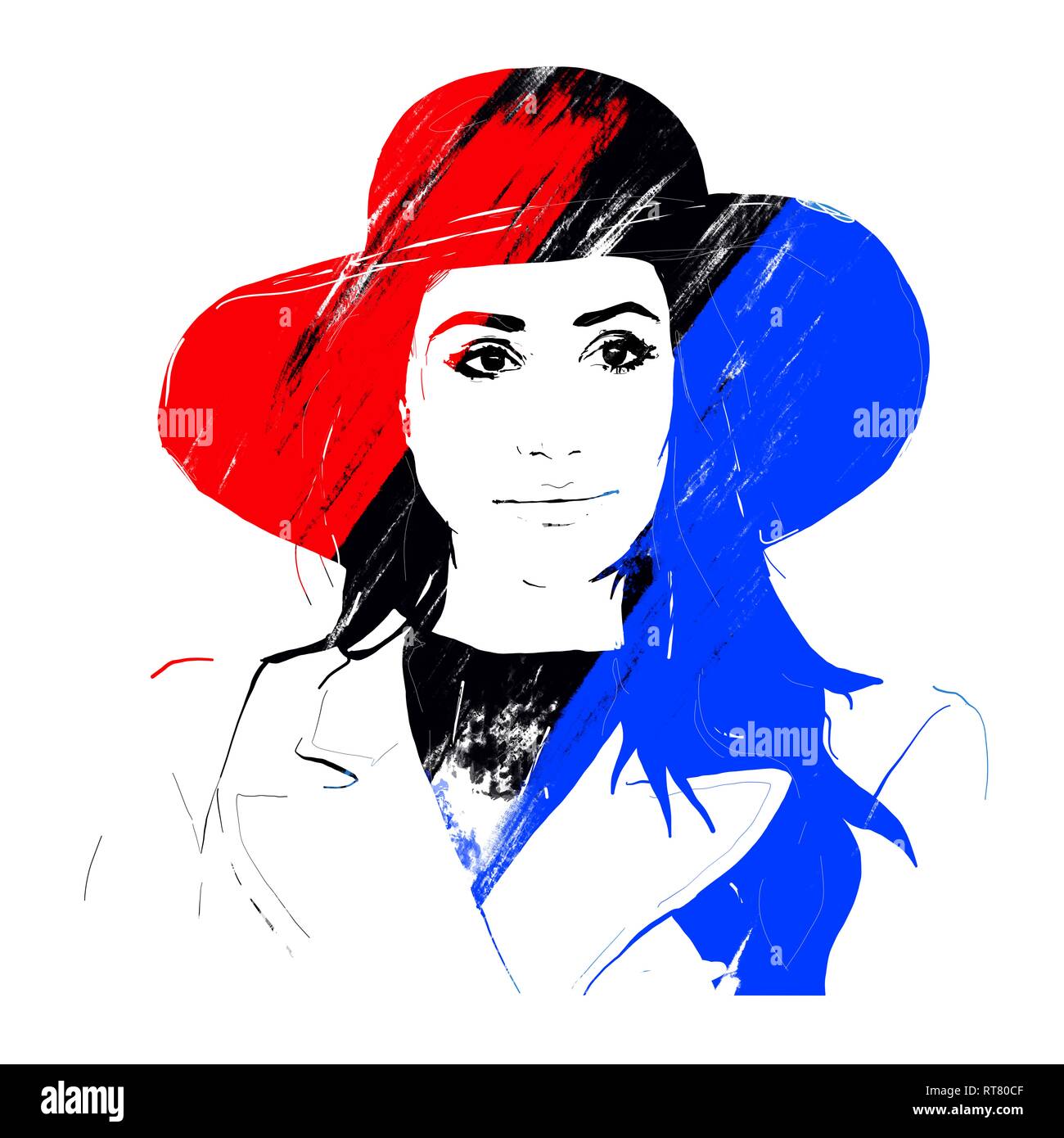 Illustration of meghan markle. Painting art Stock Photo - Alamy