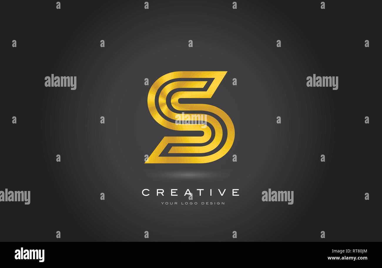 S Gold Letter Monogram Logo Design. Modern S Golden Icon With Creative ...