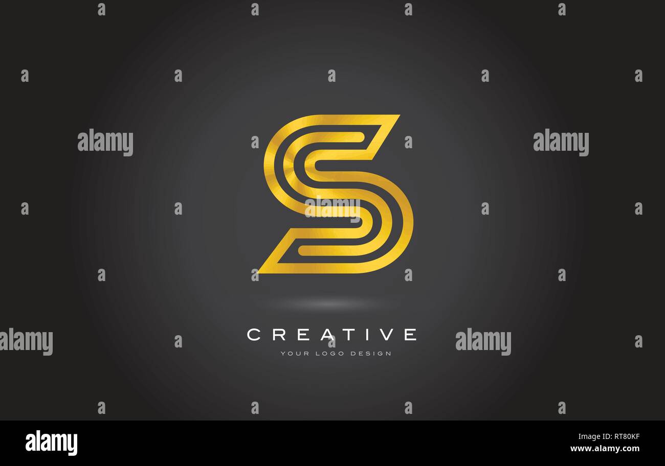 S Gold Letter Monogram Logo Design. Modern S Golden Icon With Creative ...