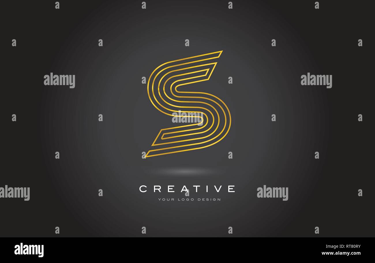 S Gold Letter Monogram Logo Design. Modern S Golden Icon With Creative ...