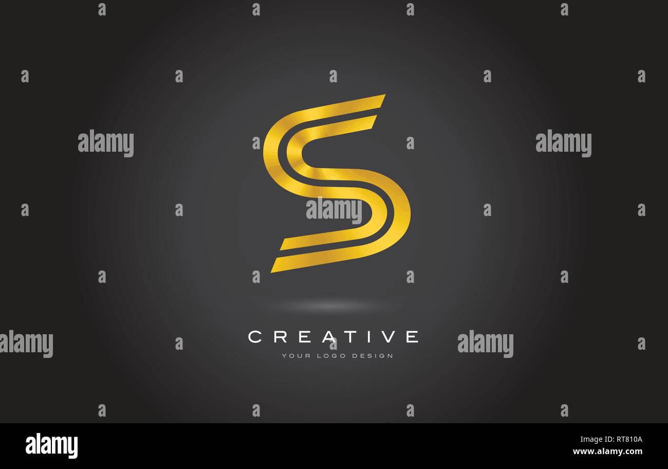 S Gold Letter Monogram Logo Design. Modern S Golden Icon With Creative ...
