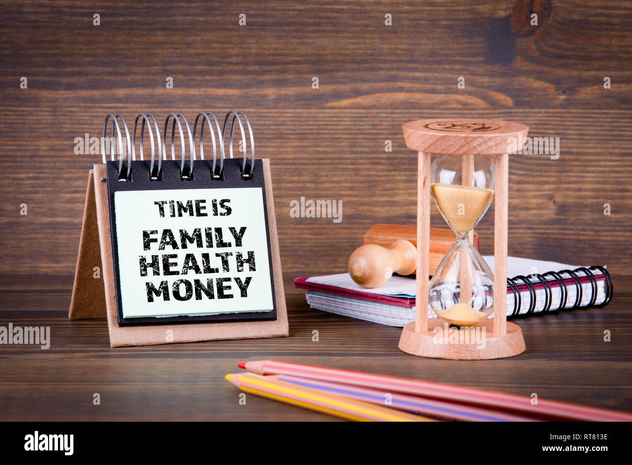 Time action symbol wooden hi-res stock photography and images - Alamy