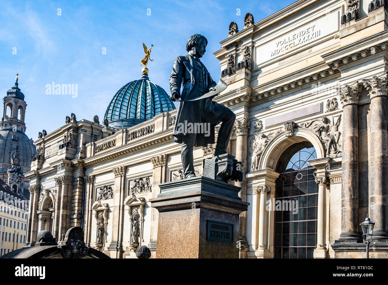 Academy fine arts monument gottfried semper foreground hi-res stock ...
