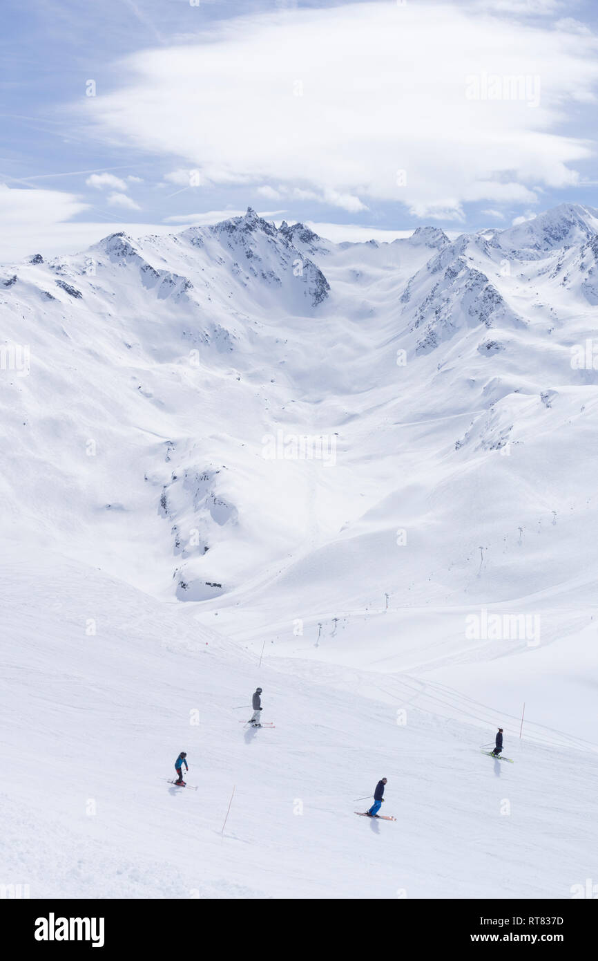 France, French Alps, Les Menuires, Trois Vallees, ski area Stock Photo ...