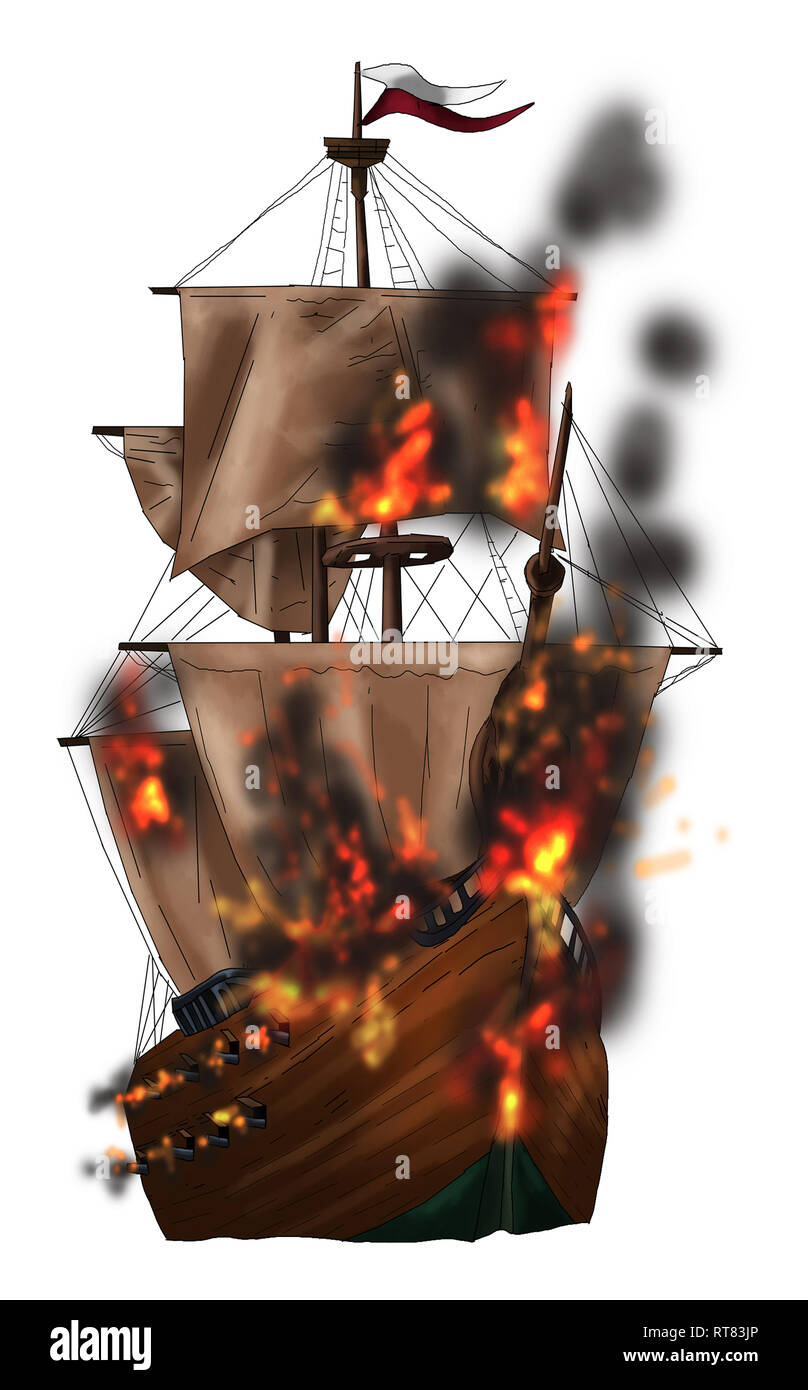 Sea Battlefield War Ship Stock Photo - Alamy