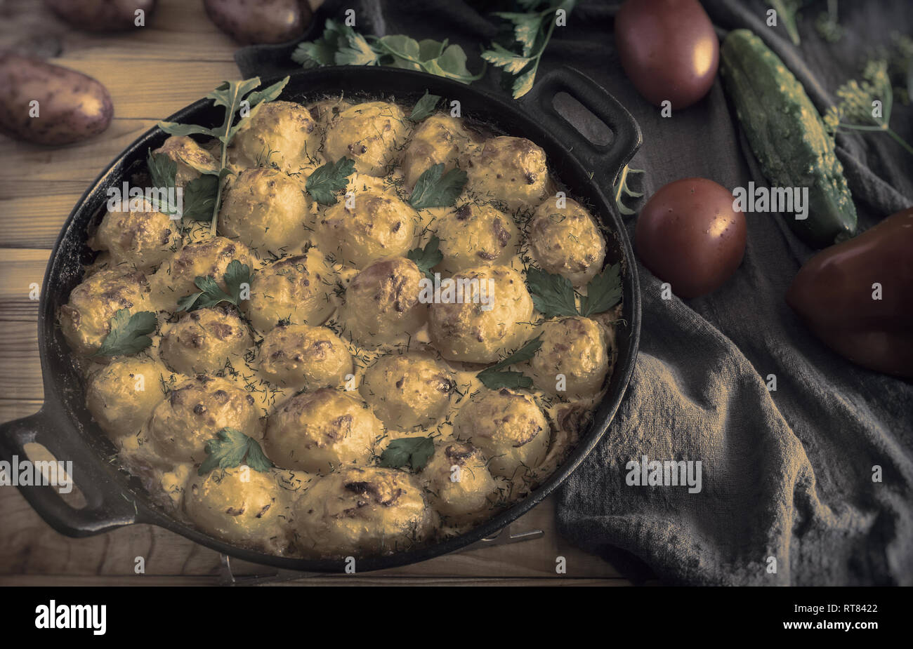 Prince potatoes : baked in the oven young potatoes with cottage cheese ...