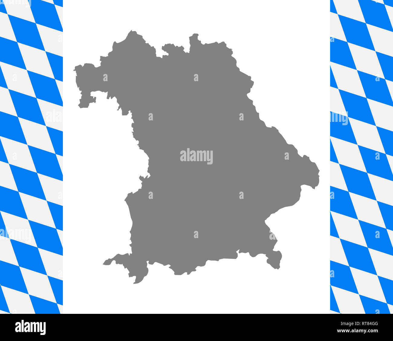 Bavarian flag and map Stock Photo - Alamy