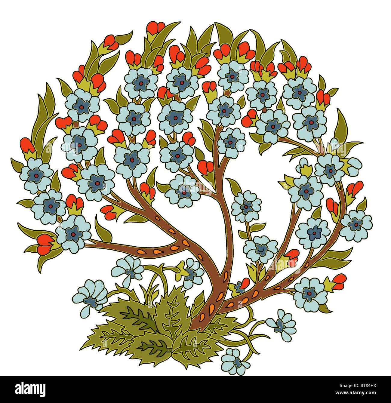 Tree Drawings On Traditional Art Technique Stock Photo - Alamy
