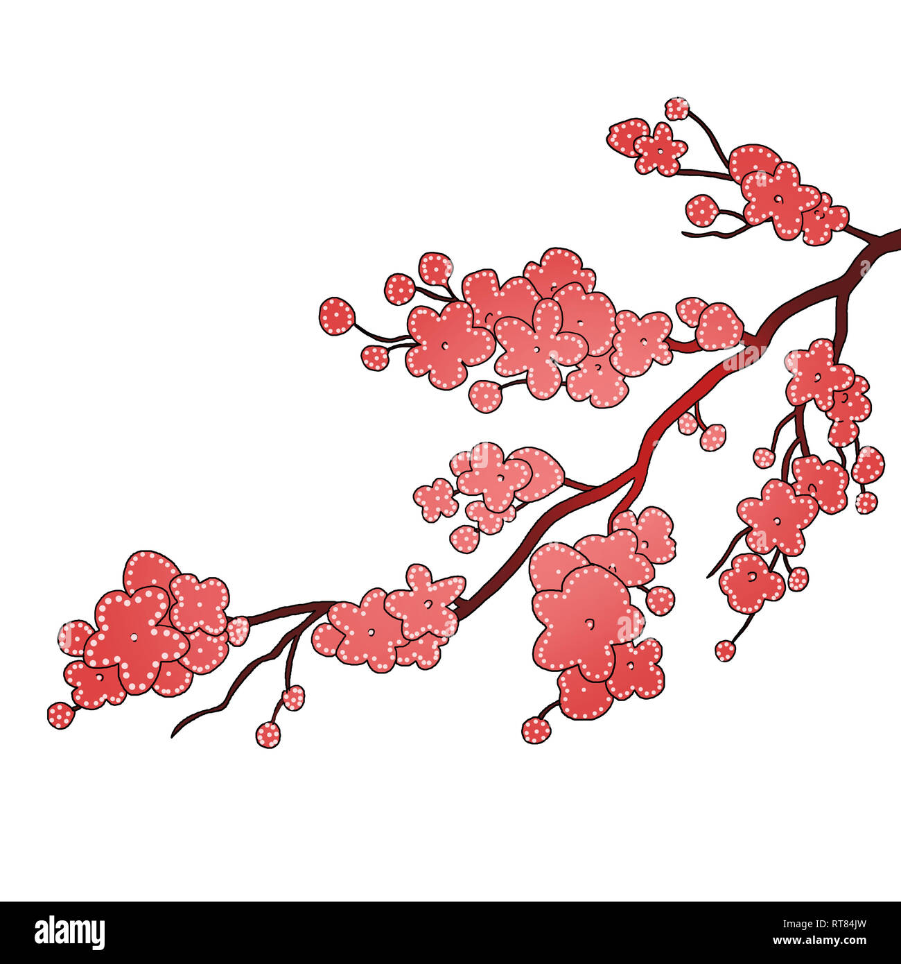Tree Drawings On Traditional Art Technique Stock Photo - Alamy