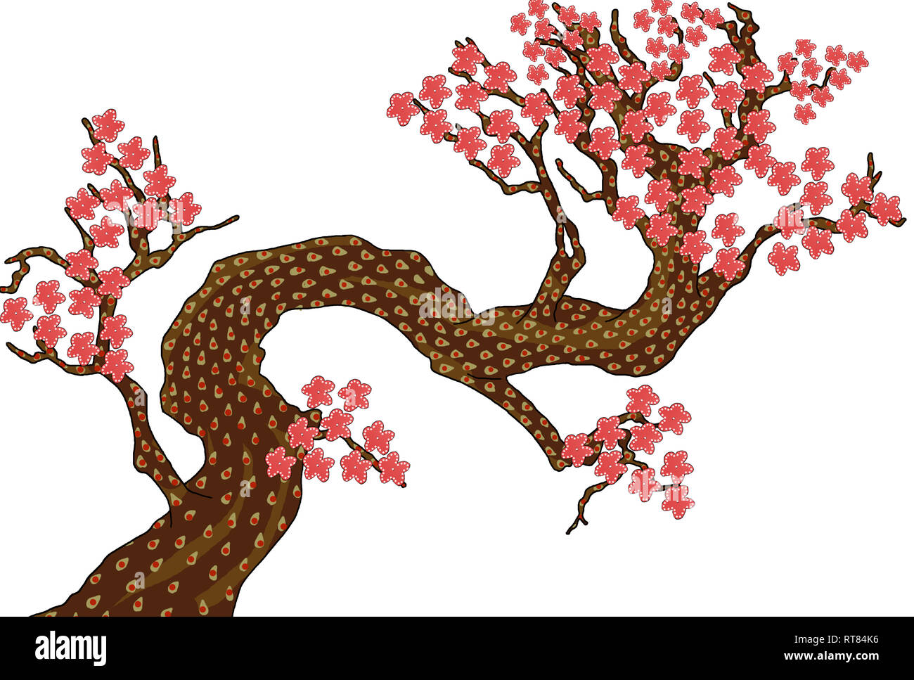 Tree Drawings On Traditional Art Technique Stock Photo - Alamy