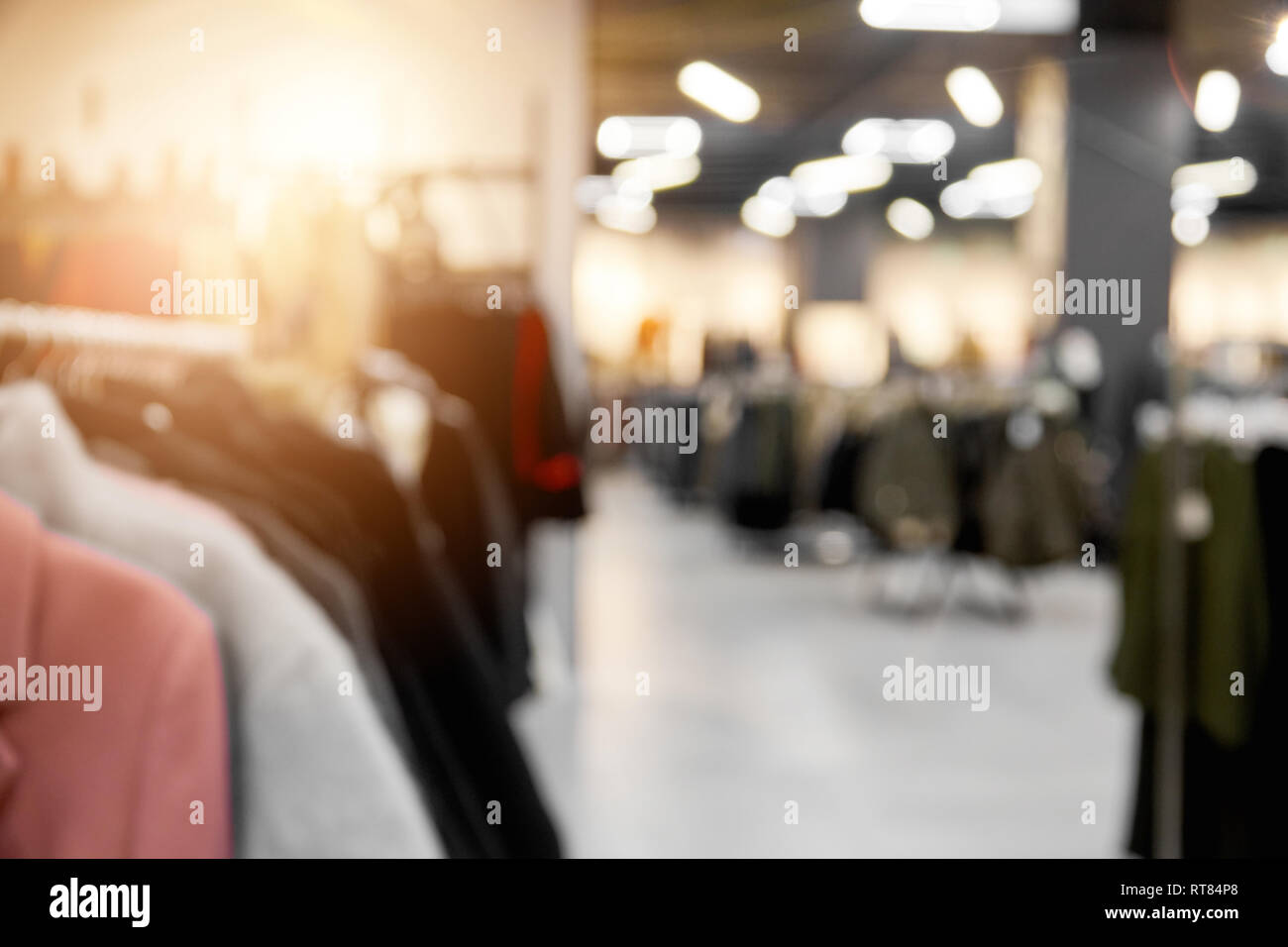blurred image background with clothing store Stock Photo - Alamy