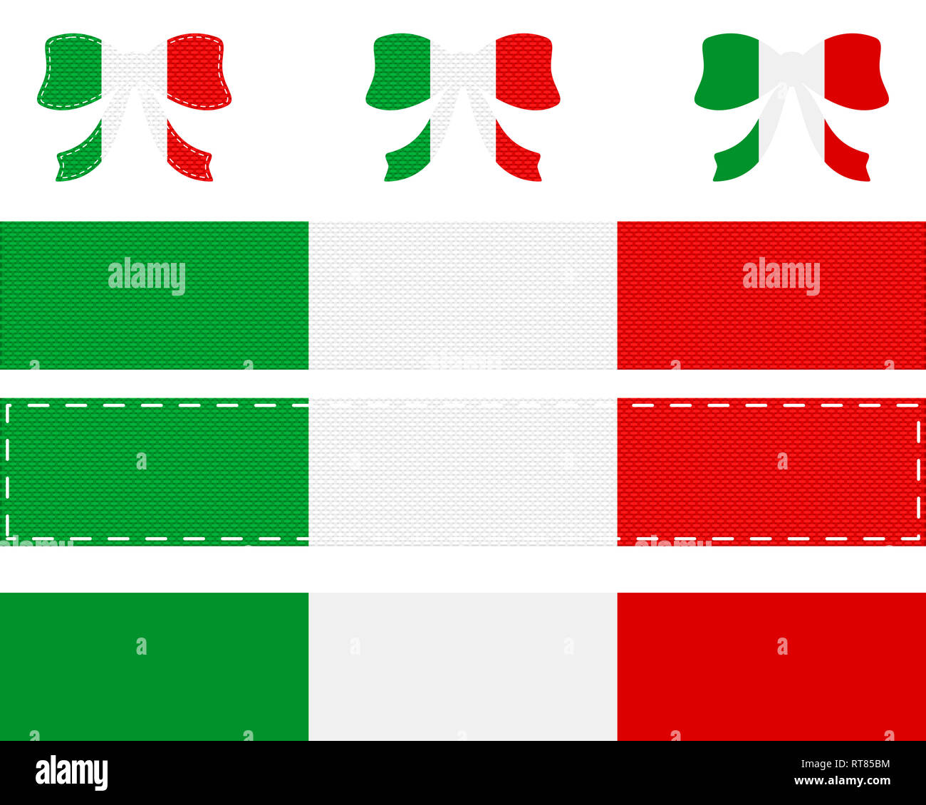 Italian flag on ribbon and bow Stock Photo - Alamy