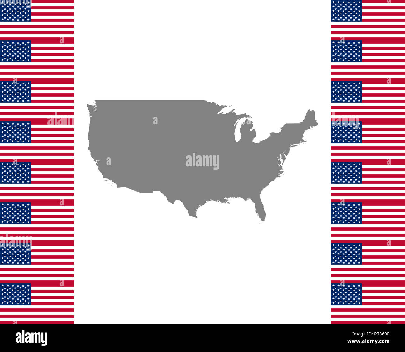 American flag and map Stock Photo - Alamy