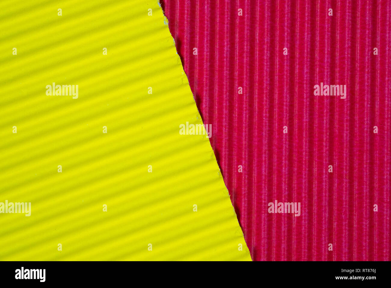 Red and yellow corrugated paper texture, use for background. vivid ...